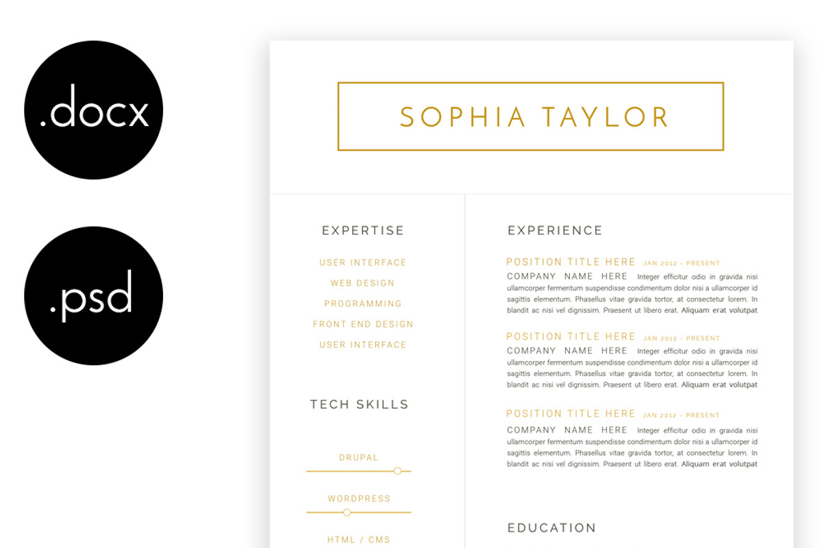Sophia Taylor Minimalist Resume, a Resume Template by New Bauhaus ...