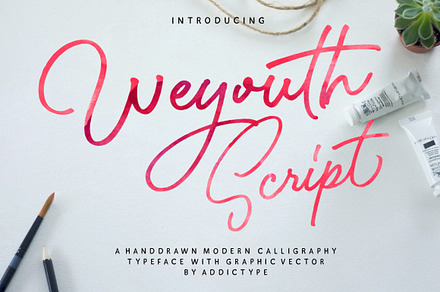 Watshot & Bonus Vector, a Script Font by addictype
