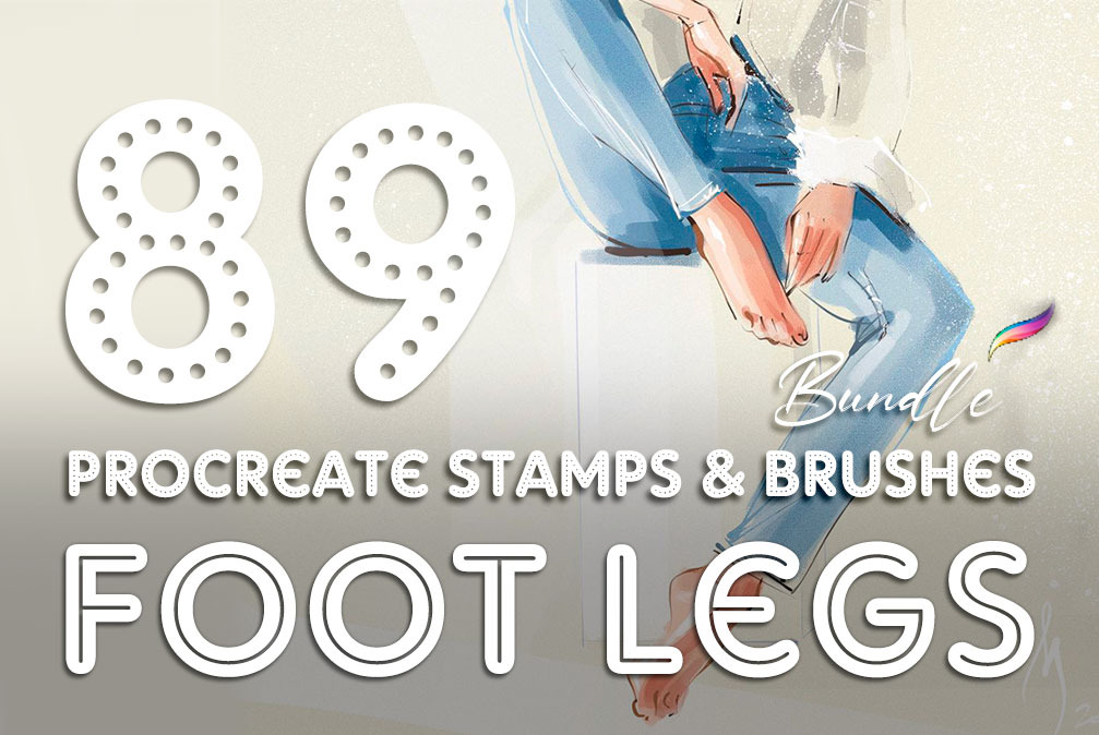 foot stamps legs stamps feet stamps, a Brush Add-On by SannaIllustrations