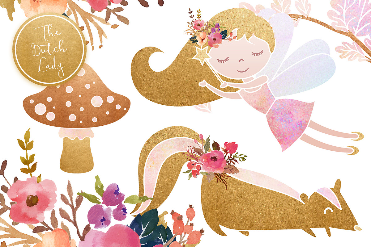 Enchanted Fairy Forest Clipart Set, an Animal Illustration by The Dutch ...