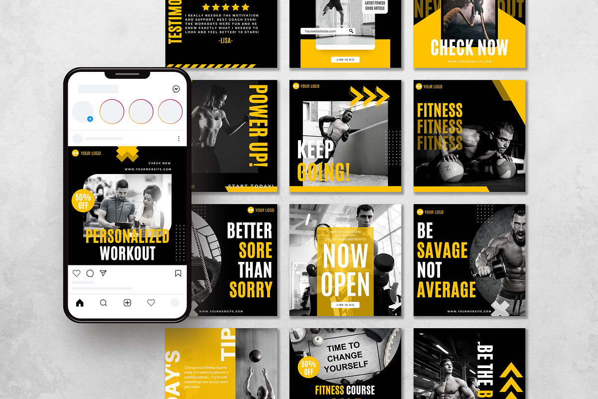 Fitness Instagram Template Bundle