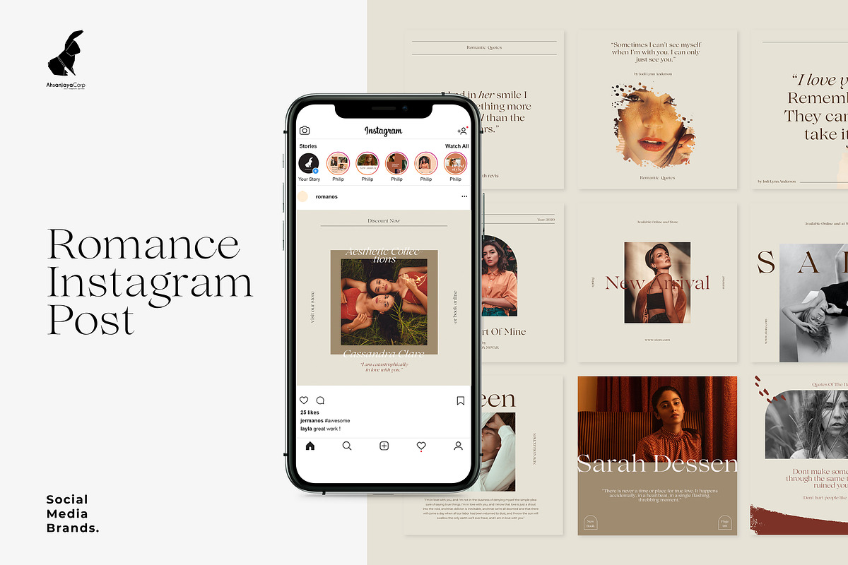 Romance Instagram Post, a Social Media Template by Ahsanjaya