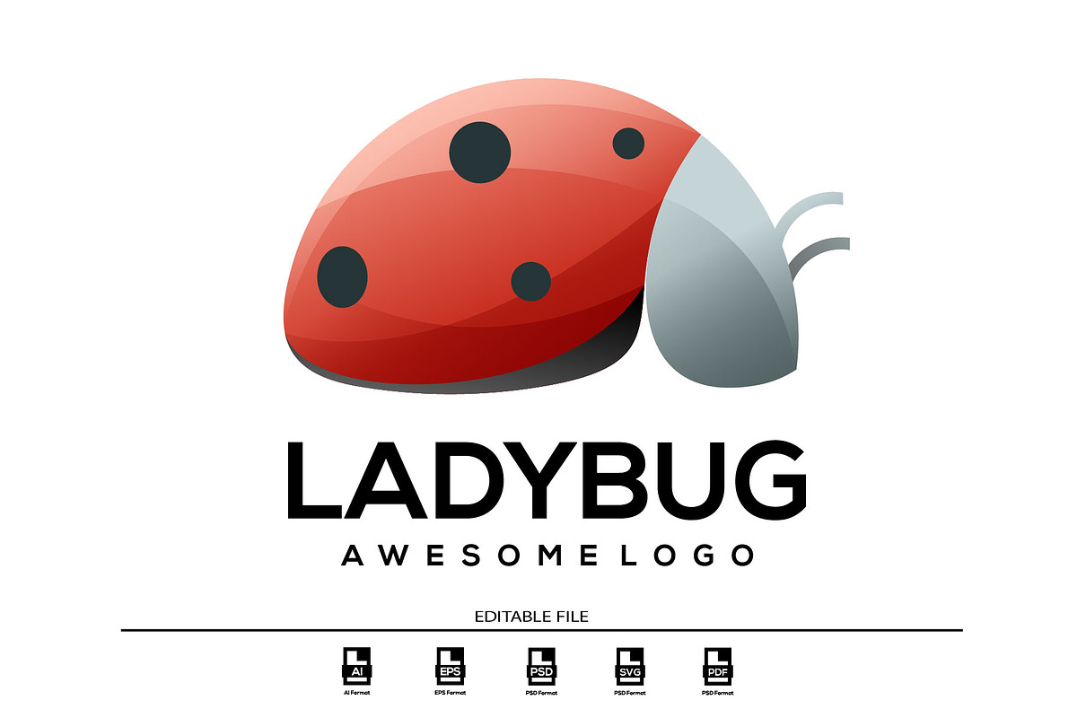 Ladybug gradient mascot logo, a Branding & Logo Template by LOGTURNAL
