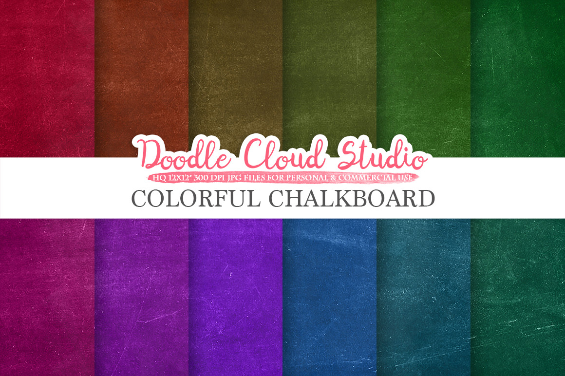 Colorful Real Chalkboard, a Texture Graphic by Doodle Cloud Studio