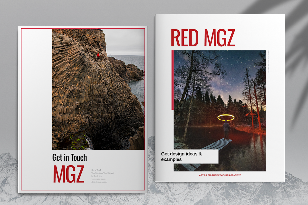 Red Magazine Template Layout