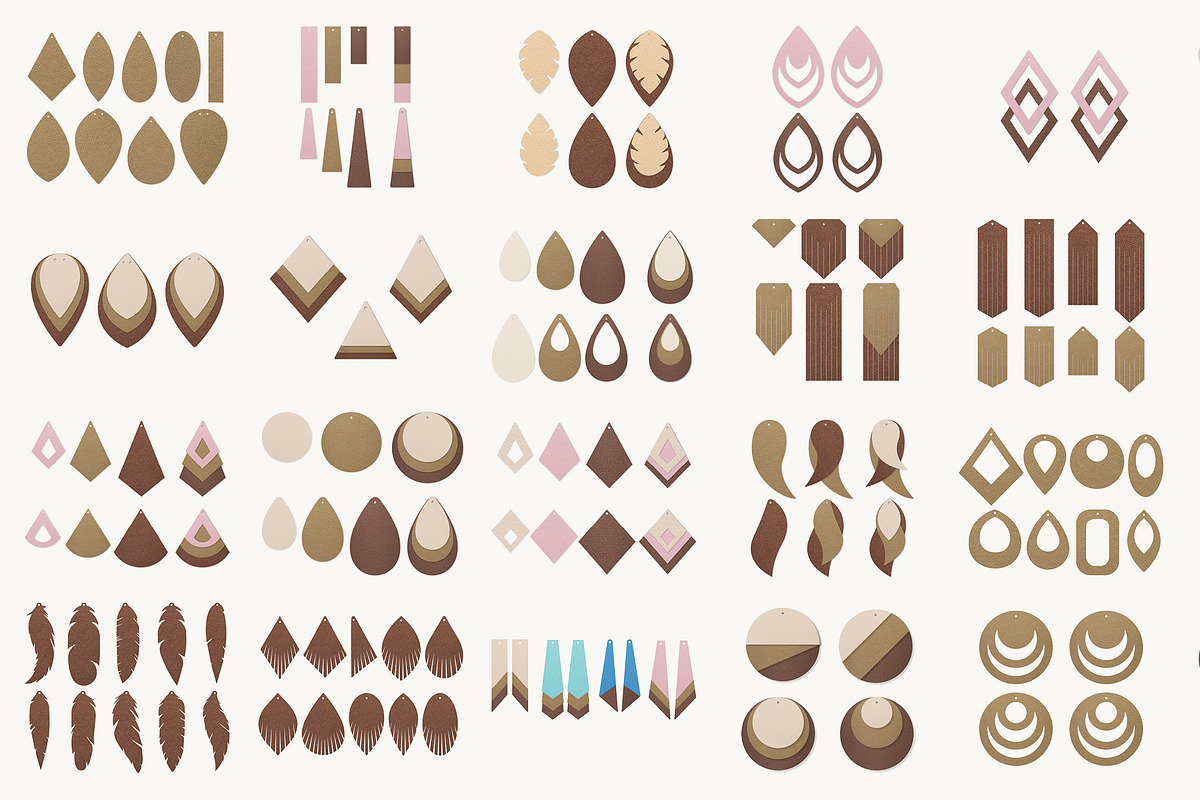 Earring Template SVG Bundle for Cricut