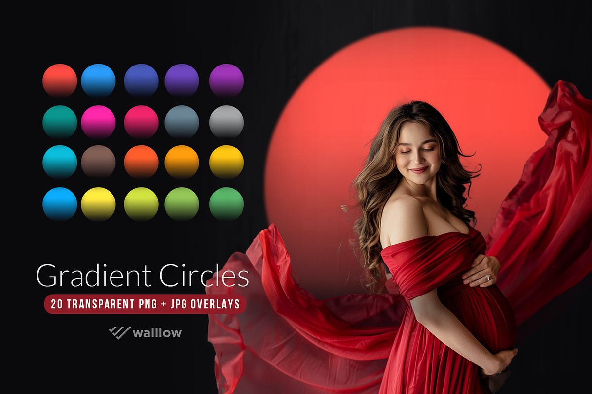 Color gradient circles PNG overlays, a Layer Style Add-On by Walllow ...
