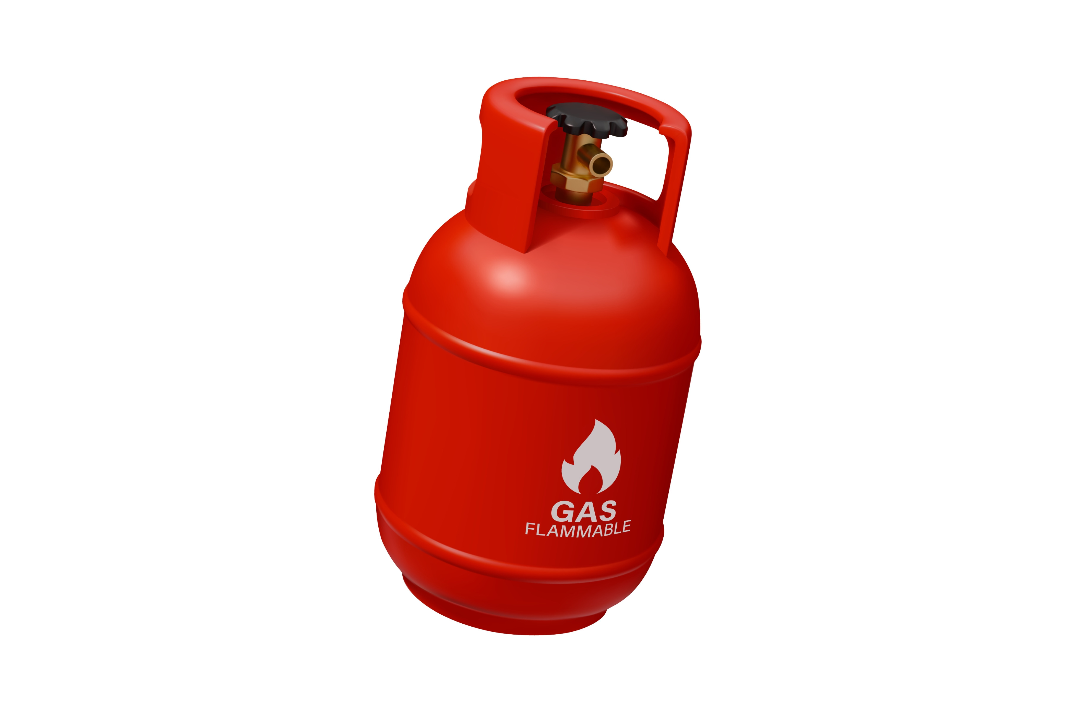 3d gas cylinder with a flame, an Object Illustration by Vector Tradition