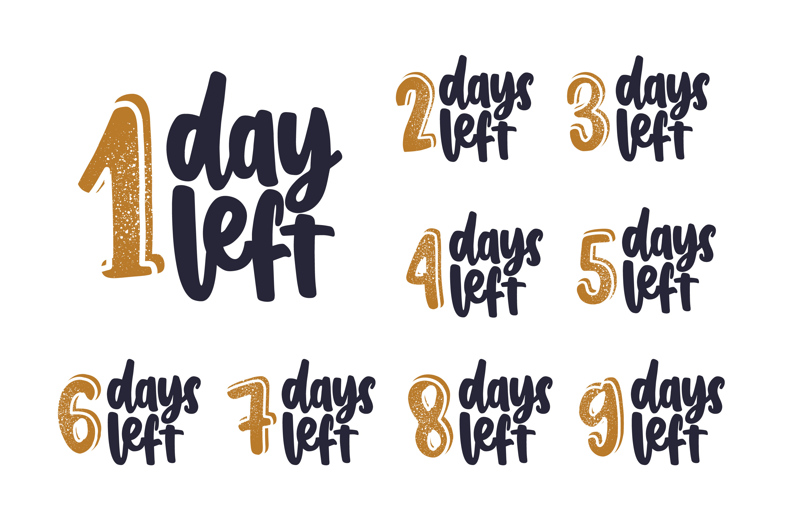 Inscriptions for days countdown, a Decorative Illustration by Good Studio