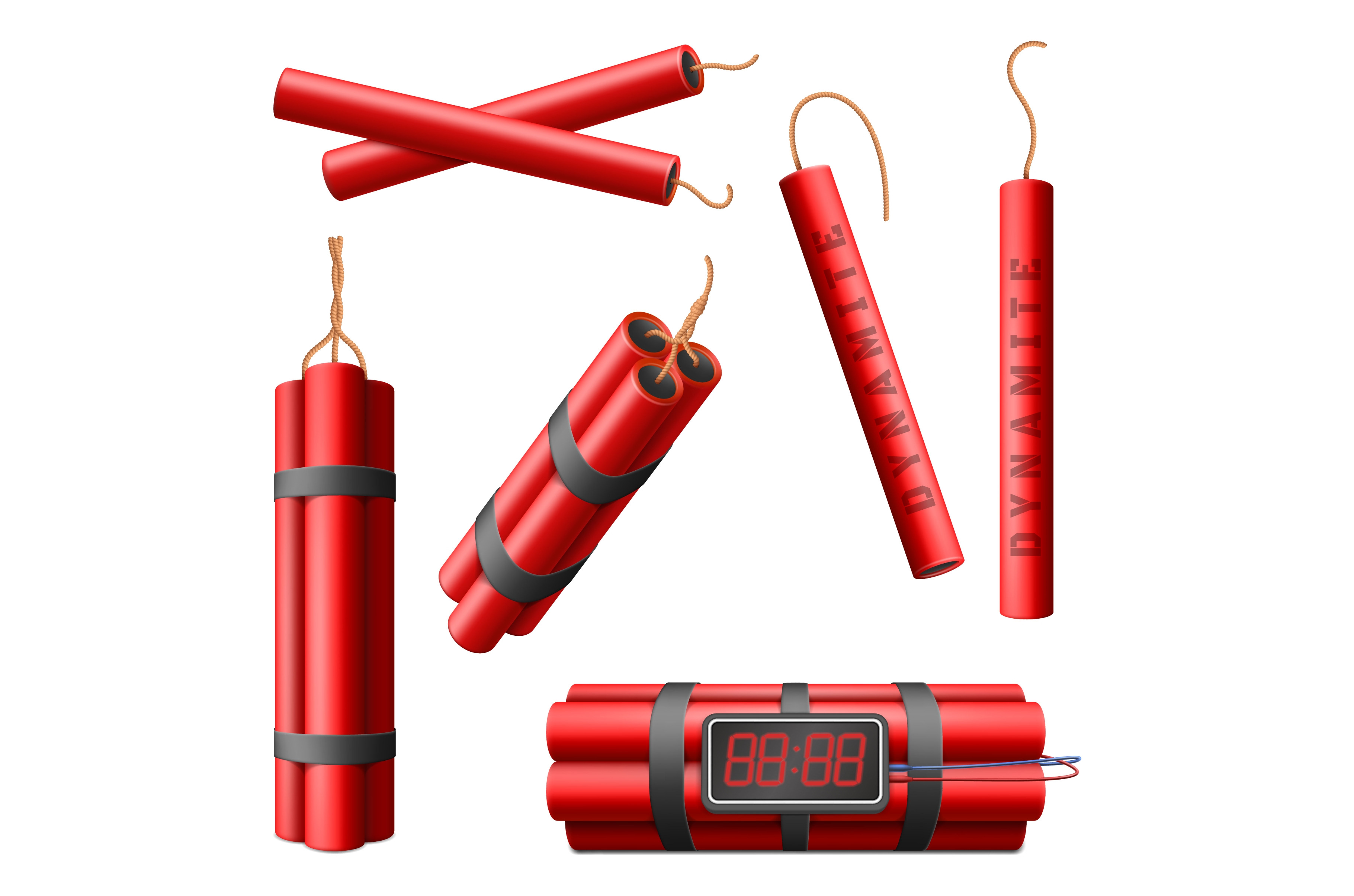 Realistic burning dynamite bomb, a Graphic by winwin.art