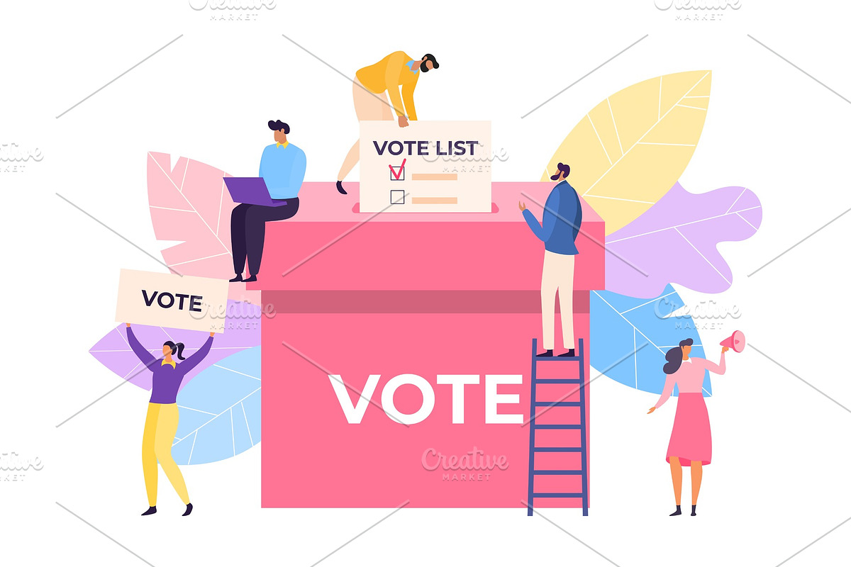 Vote by paper ballot in democracy, a Person Illustration by VectorsBang ...