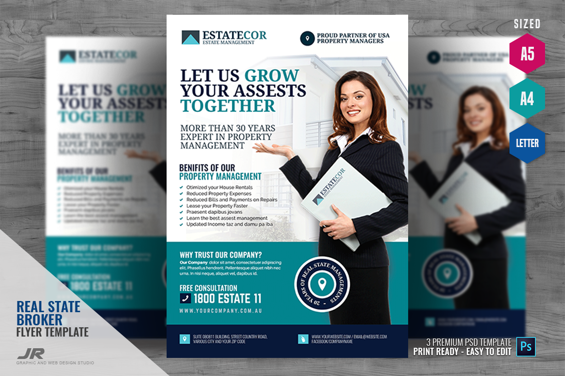 Asset and Real Estate Management, a Flyer Template by PSDPixel ...