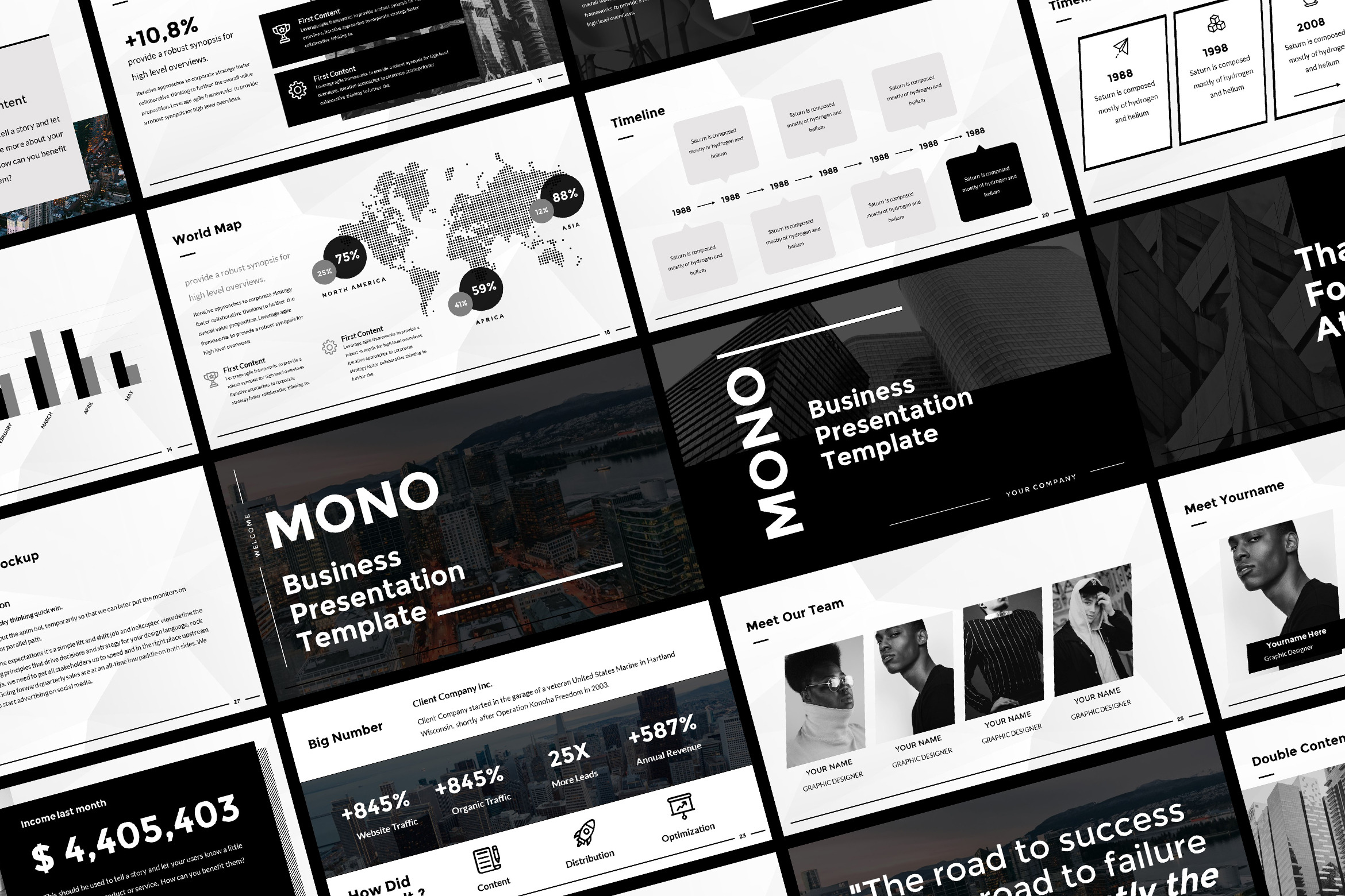 Mono Business Presentation, a Presentation Template by Fitra Noor ...