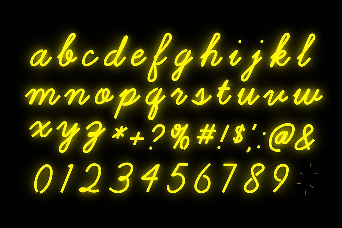 Cursive Neon Type, an Object Graphic by Design Assets