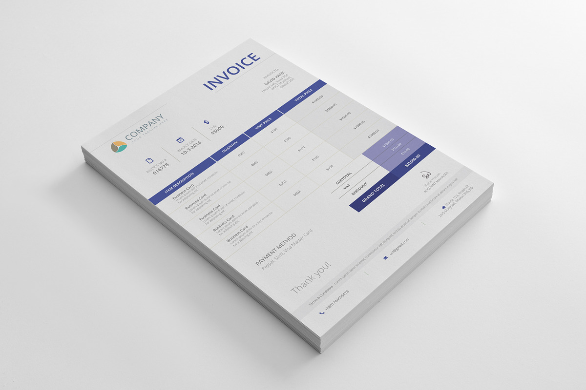 Invoice, a Stationery Template by art_ample