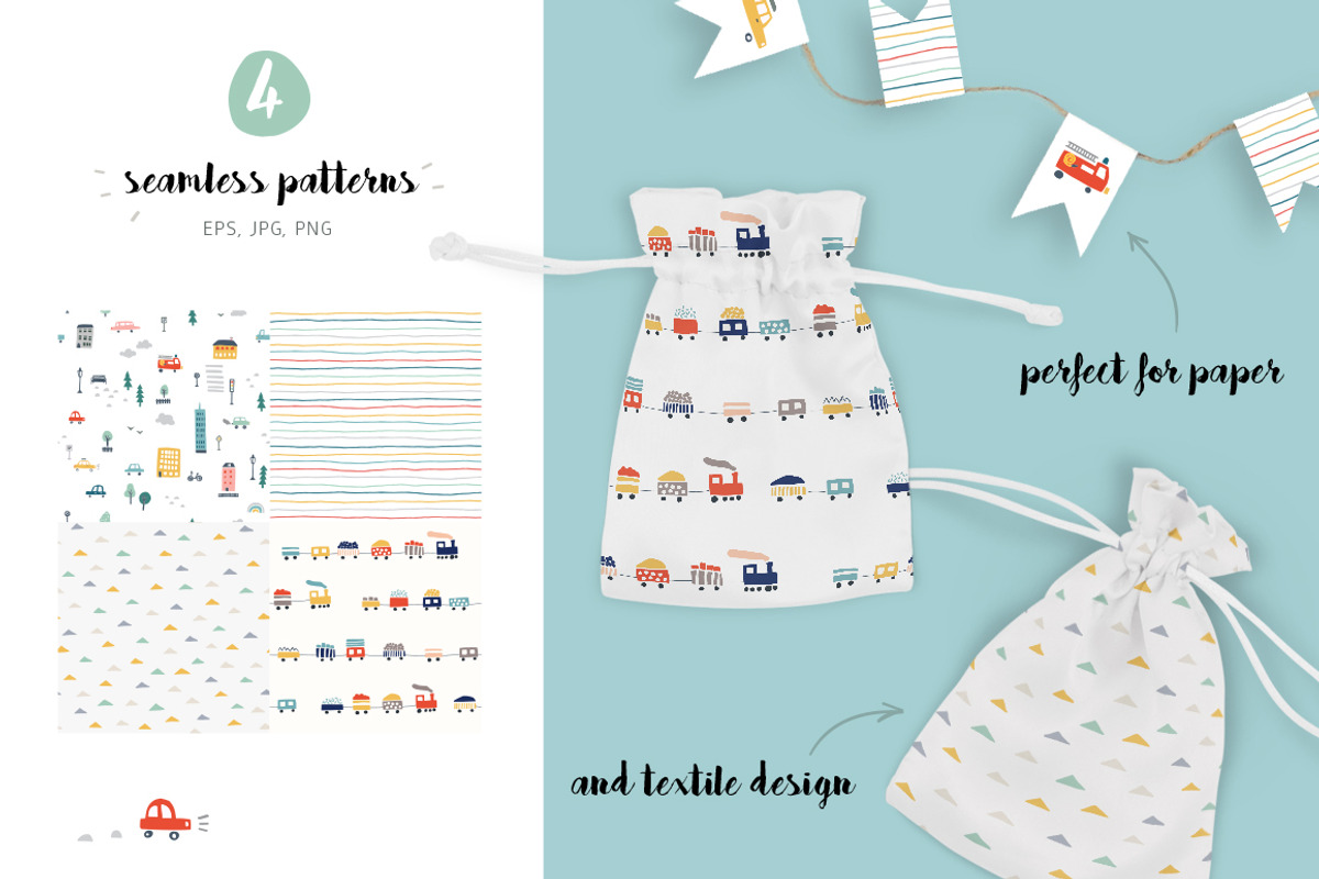 Seamless patterns for boys, a Pattern Graphic by Magnia