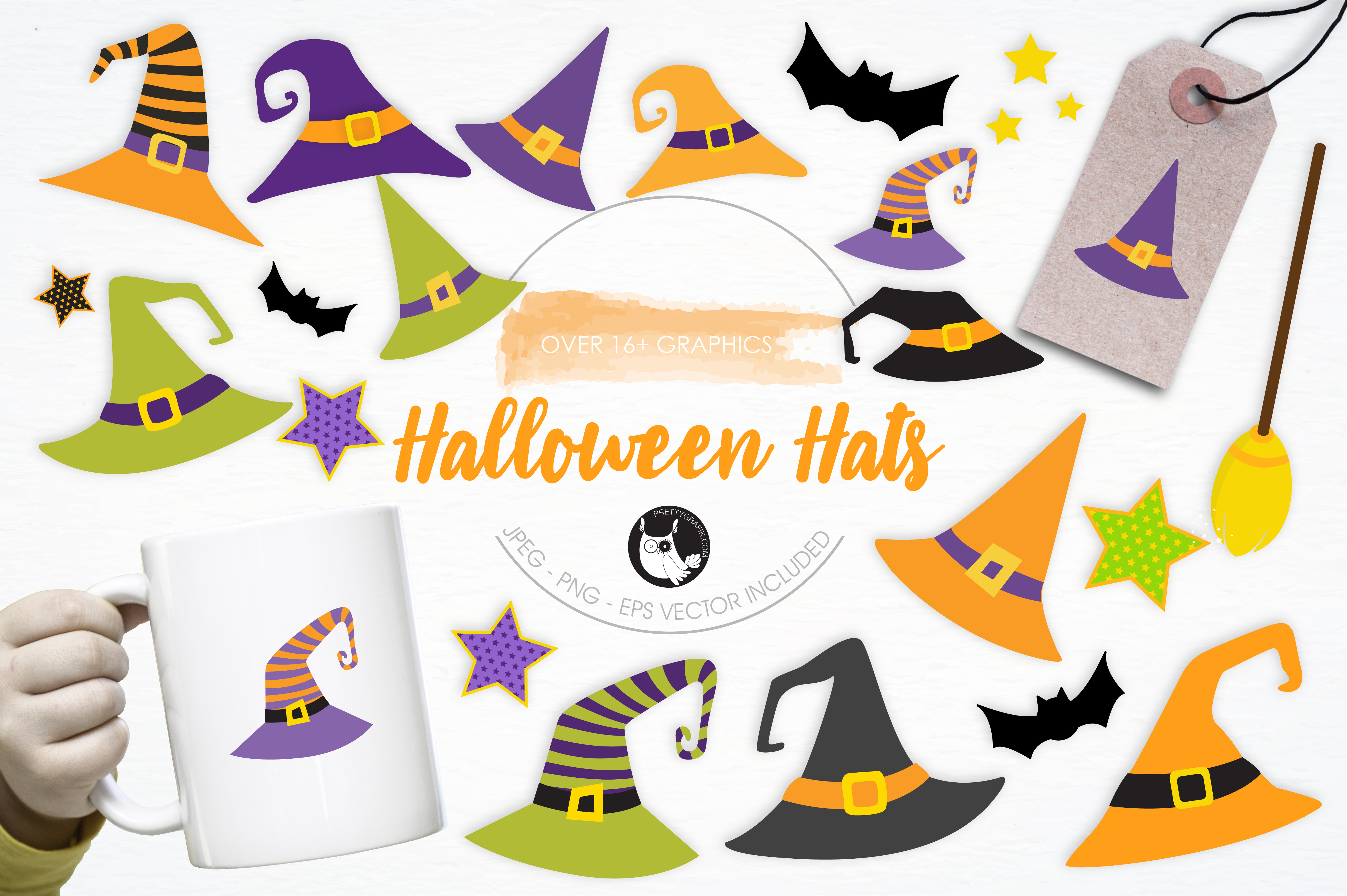 Halloween Hats illustration pack, an Illustration by PrettyBundles