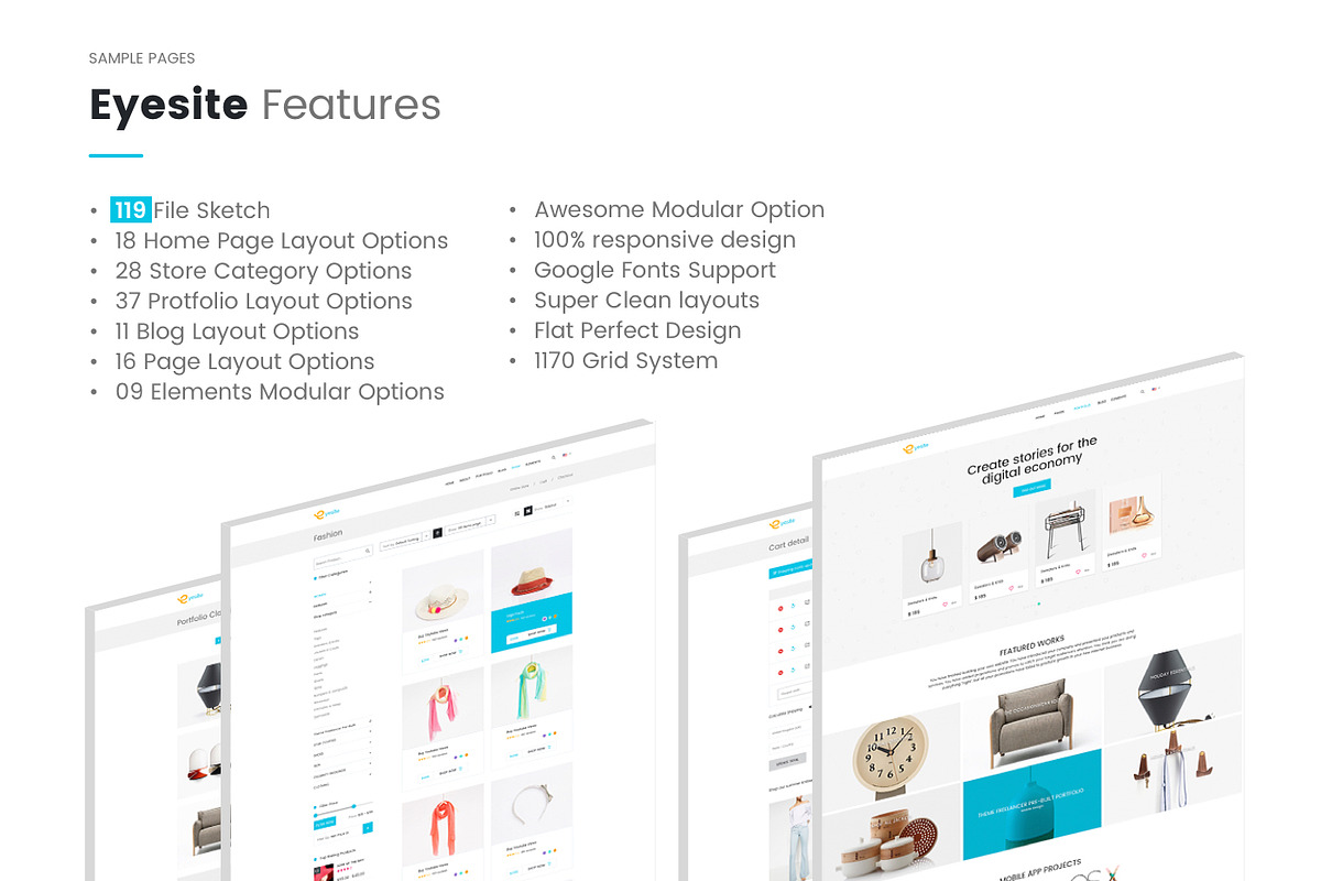 Multi-Prupose Sketch Template UI Kit, an UI Kit Template by App for ...