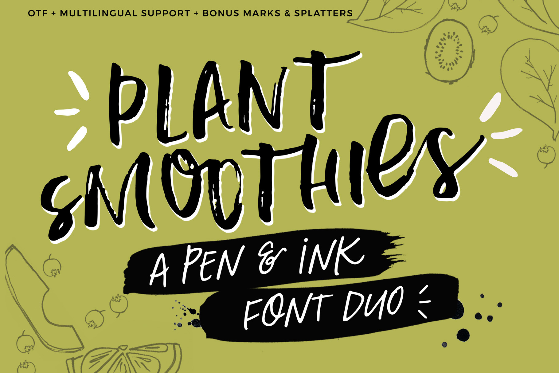 Plant Smoothies Script, a Script Font by Katie Hill | Creative Market
