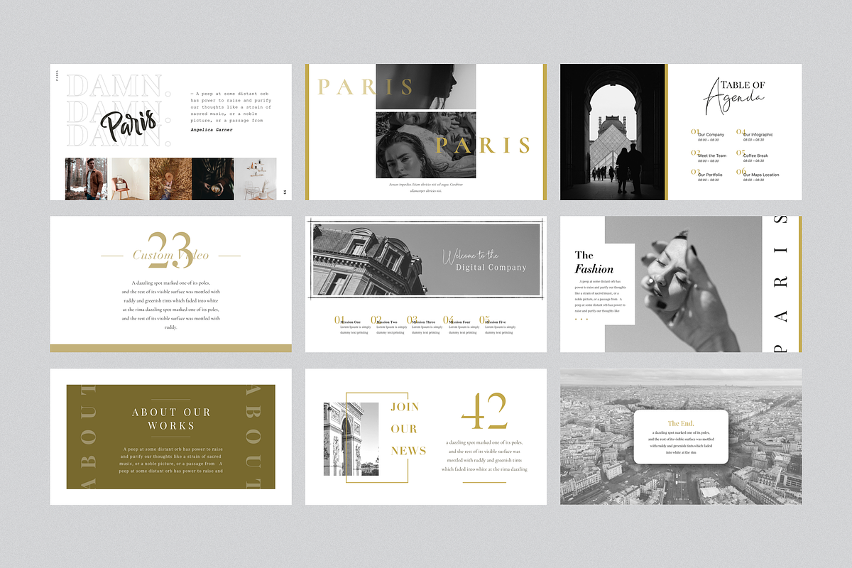 PARIS Powerpoint Template + Gift, a Presentation Template by Elizaveta ...