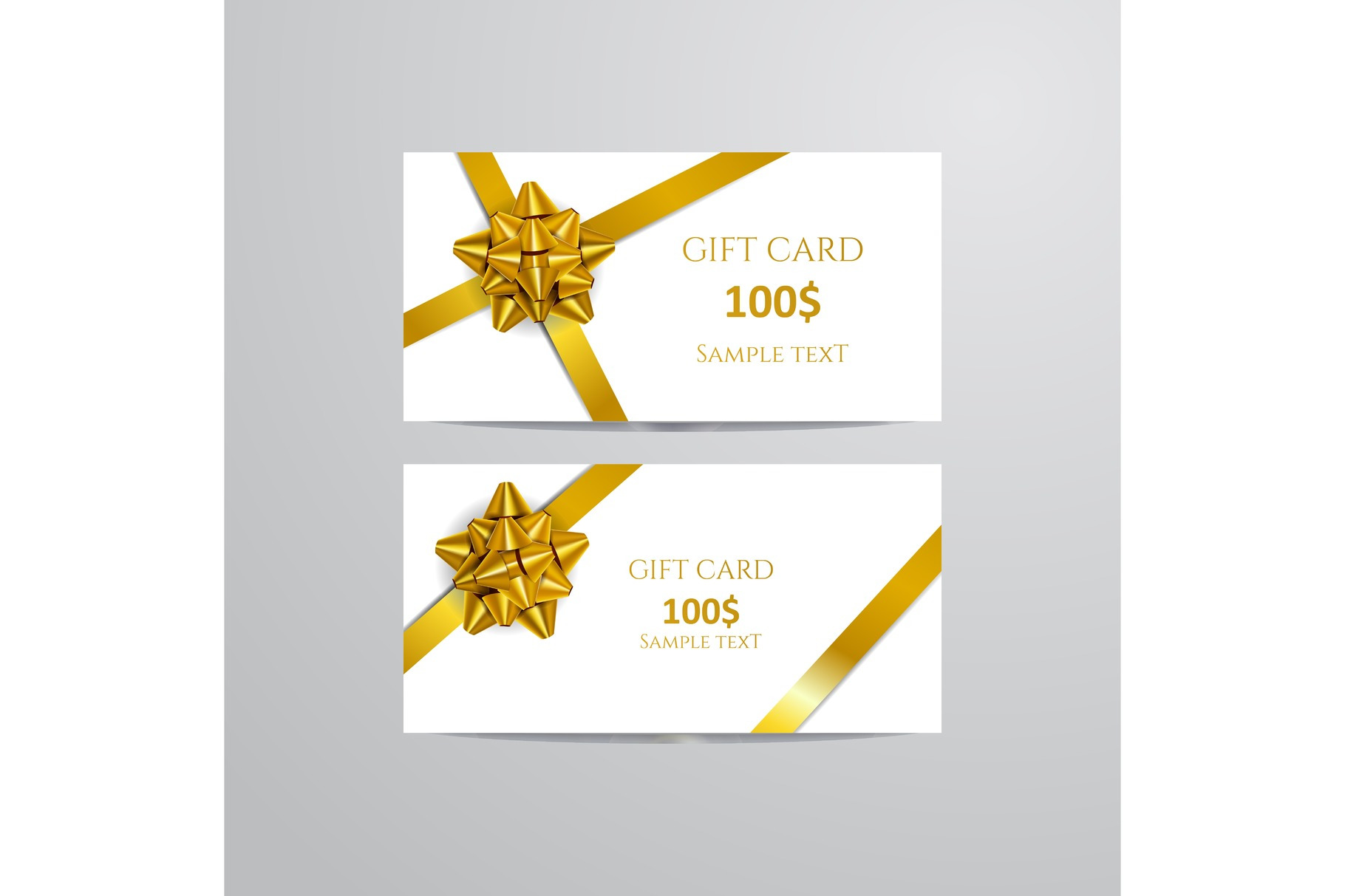 Gift Cards With gold Bow And Ribbon., an Object Graphic by irska