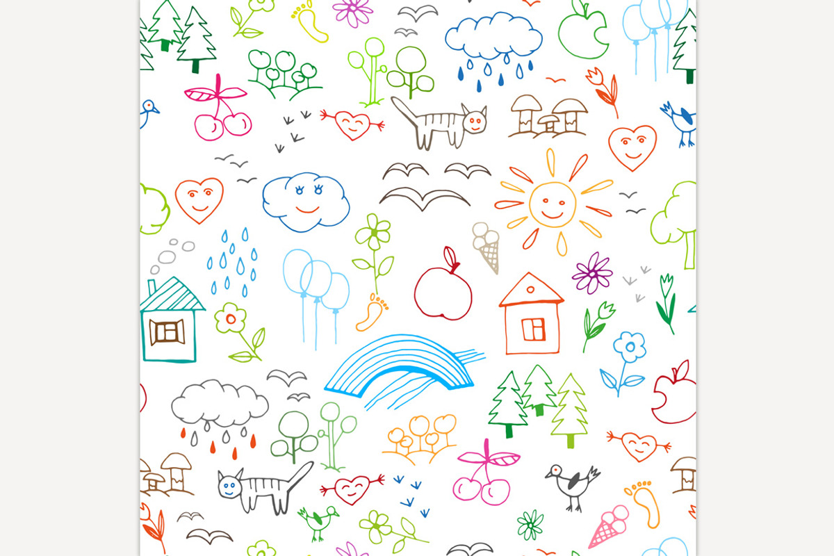 Kids Drawings Seamless Pattern, a Pattern Graphic by Anna's Shop