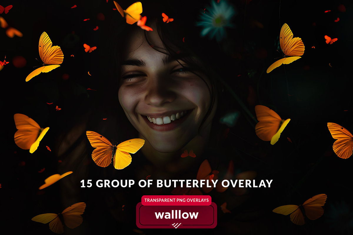 Butterflies png transparent overlays, a Layer Style Add-On by Walllow ...