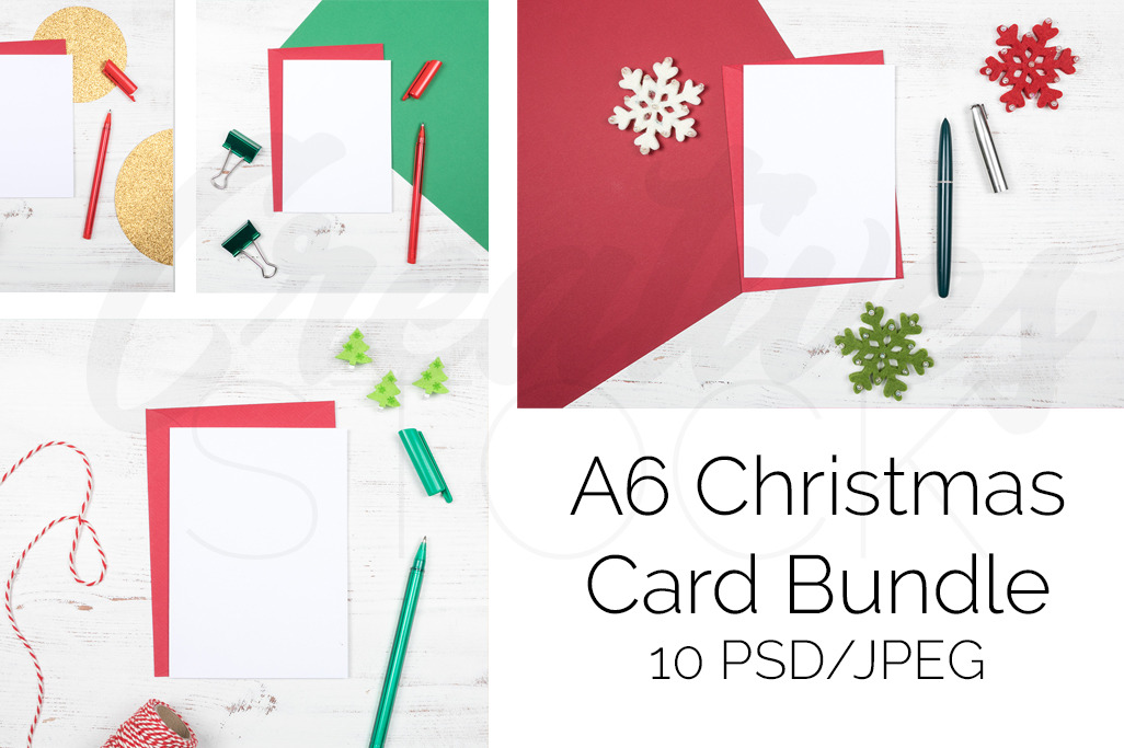 A6 Christmas Card Bundle, a Print Template by Creatives STOCK