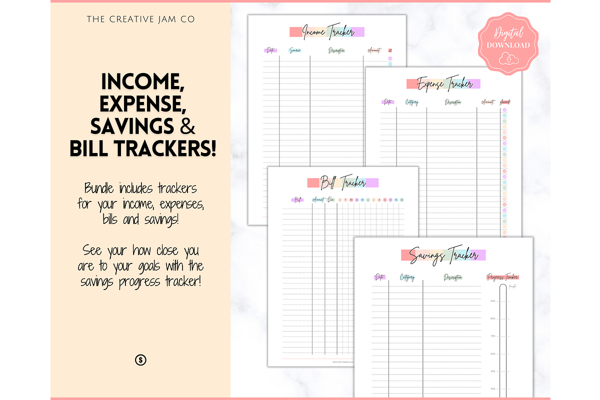 Budget Planner Printable BUNDLE! Rainbow