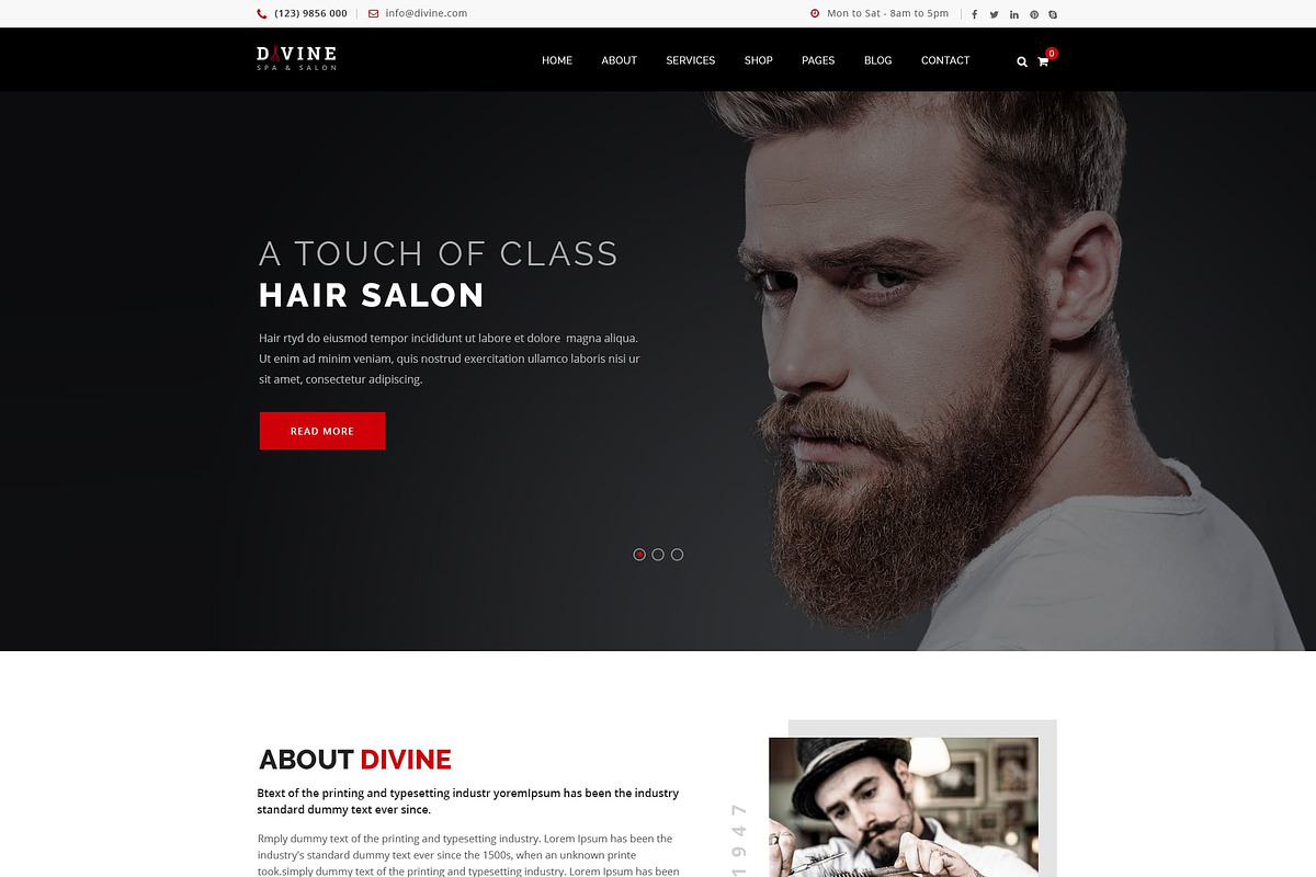 Divine - Photoshop Template, a Websites & App Template by DigitalCenturySF