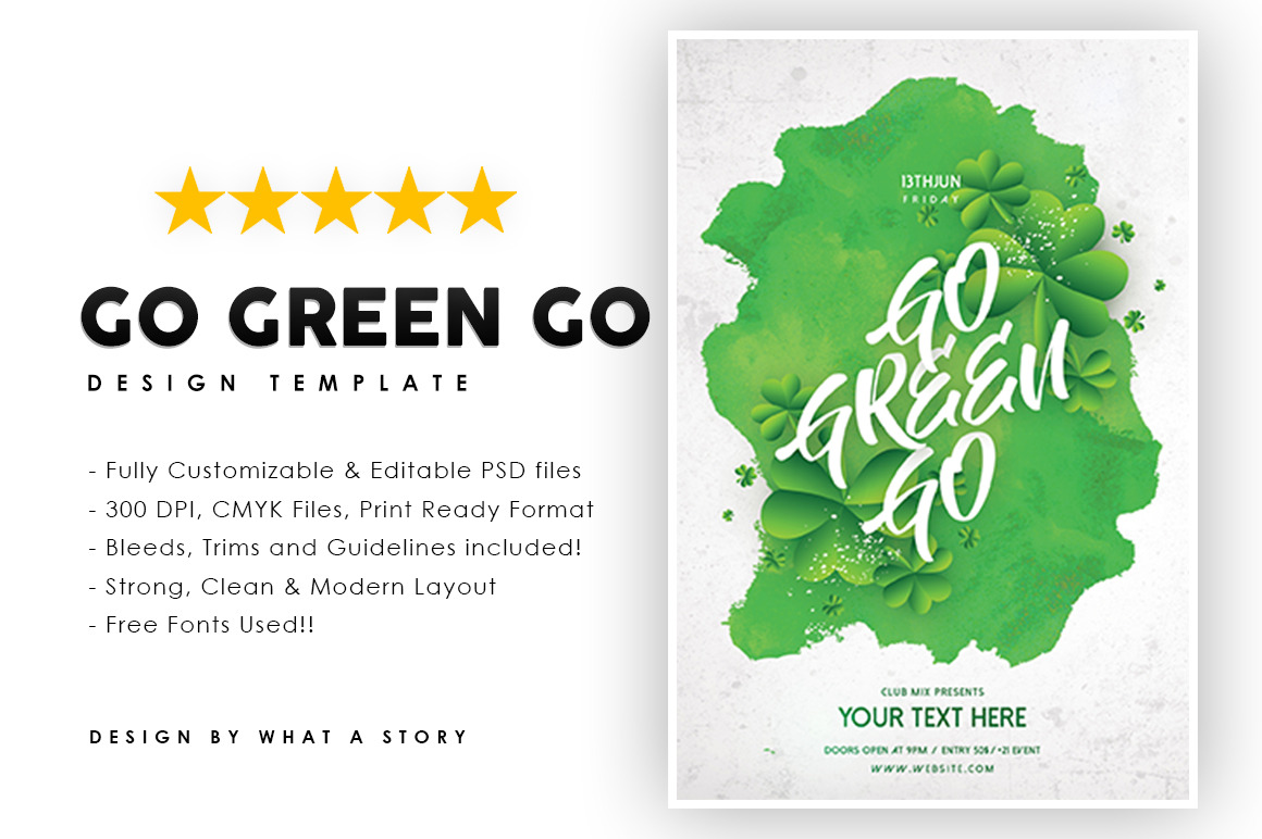 Go Green Go, a Flyer Template by What a Story