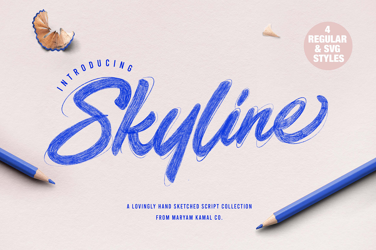 Skyline Script Font Collection, a Script Font by ReveryWorks