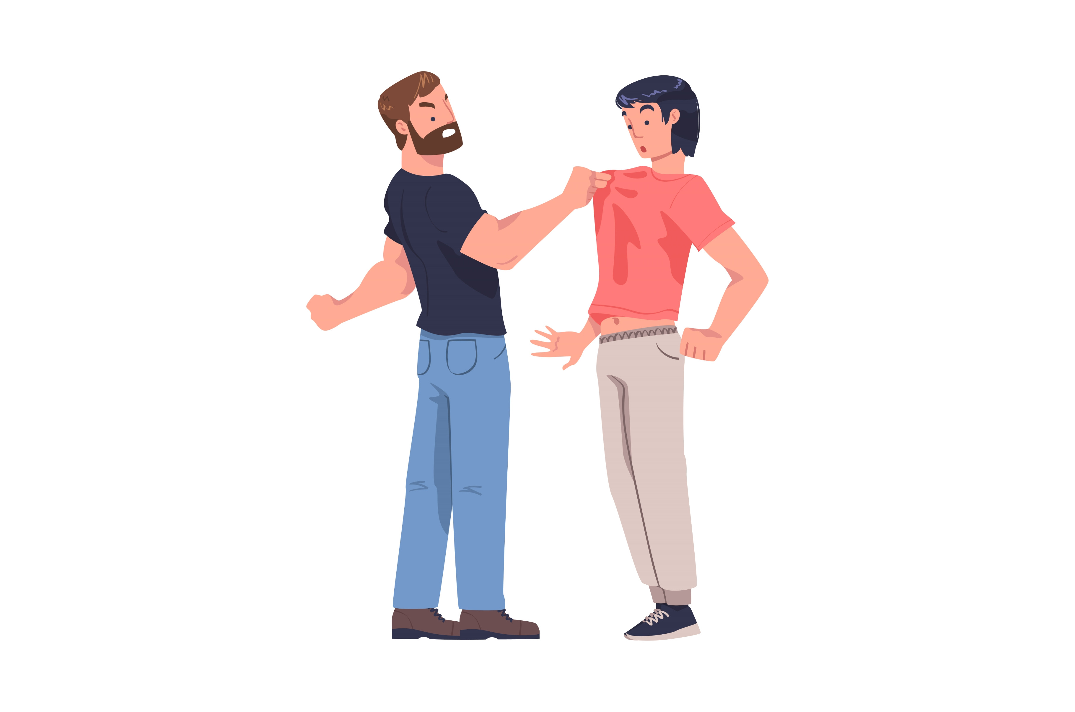 Aggressor and Victim with Violent, a Person Illustration by TopVectors