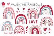 Valentine Rainbows clipart set, an Illustration by Poppymoondesign ...