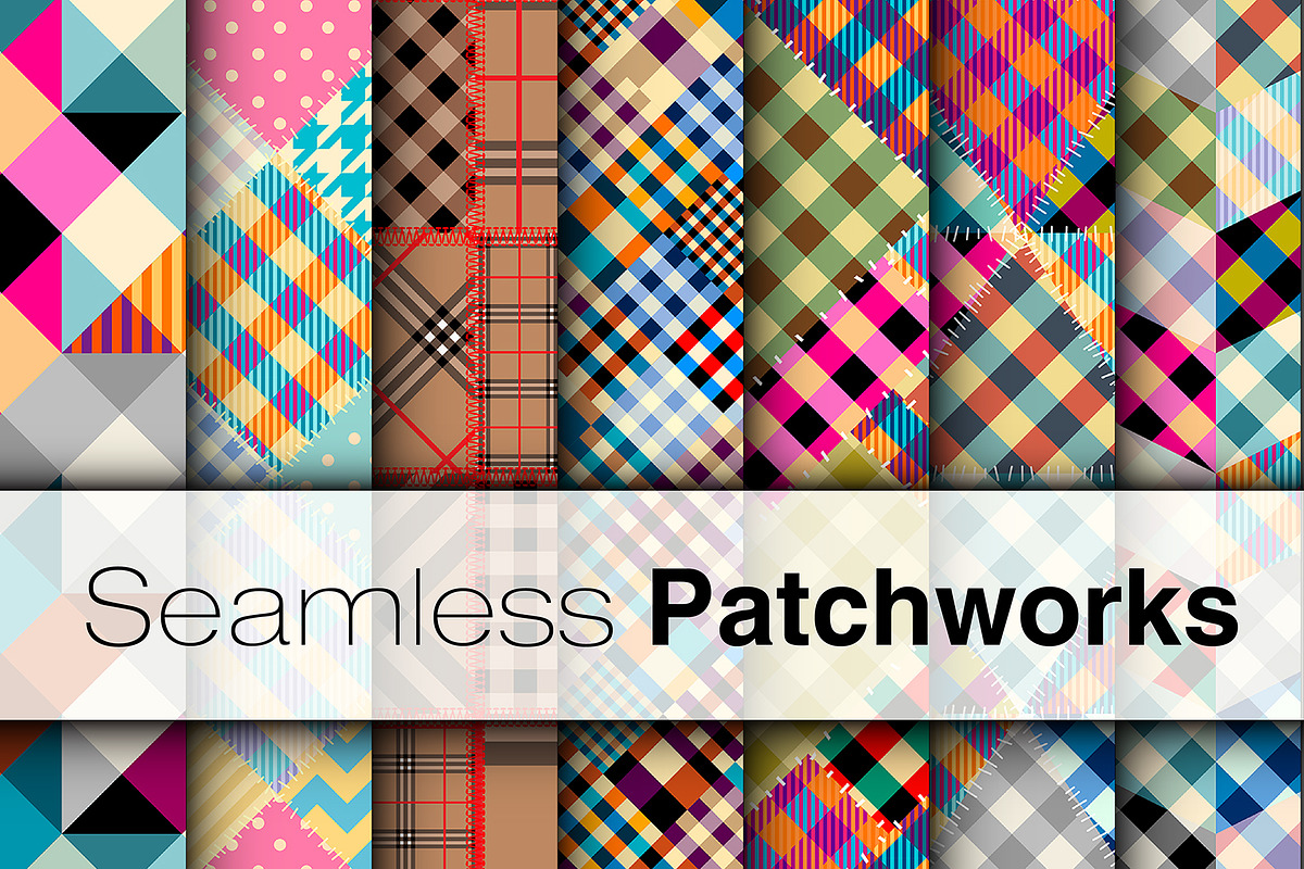 Seamless vector patterns. Patchwork
