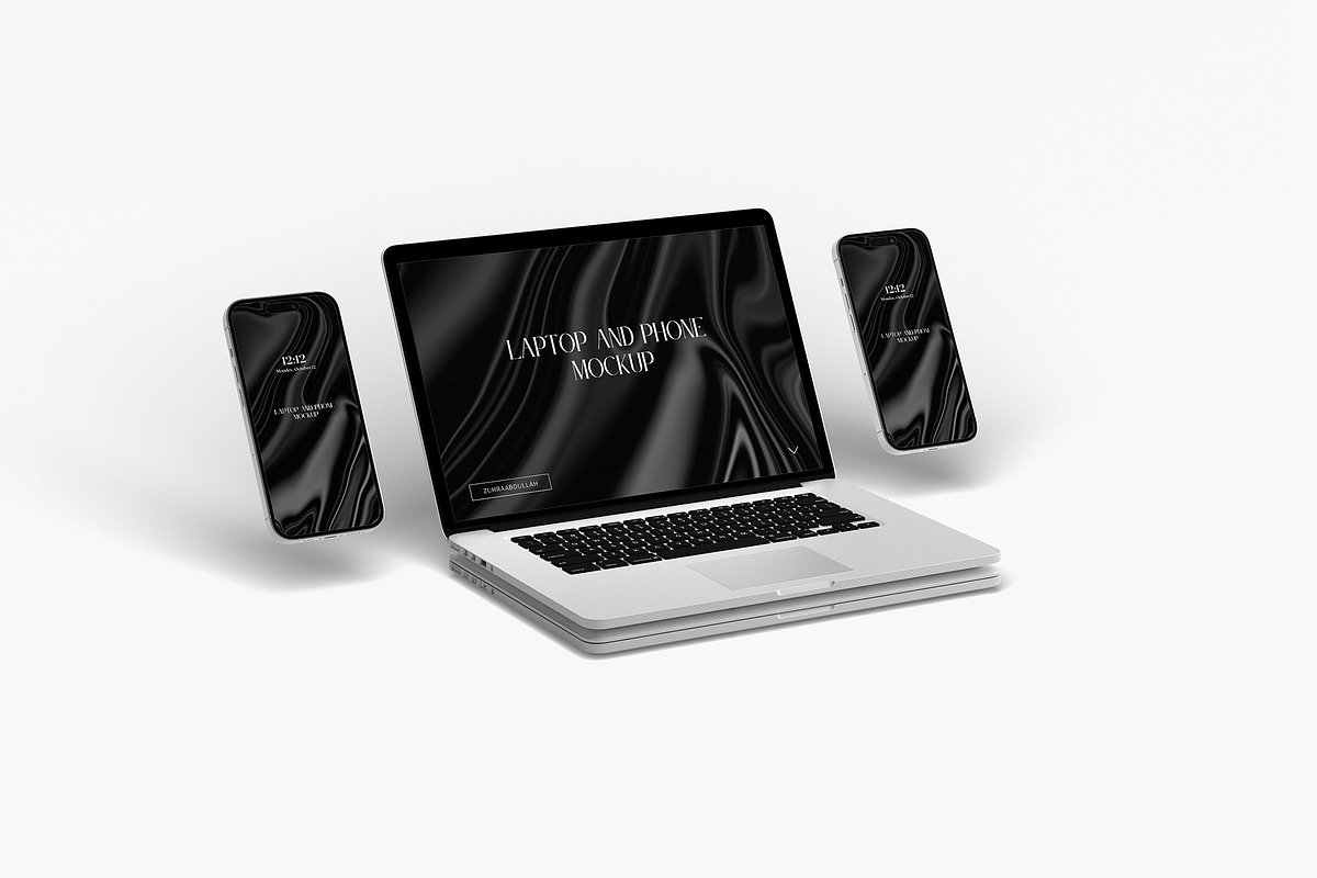 Laptop and Phone Mockup Vol.2, an iPhone Mockup by zuhraabdullah
