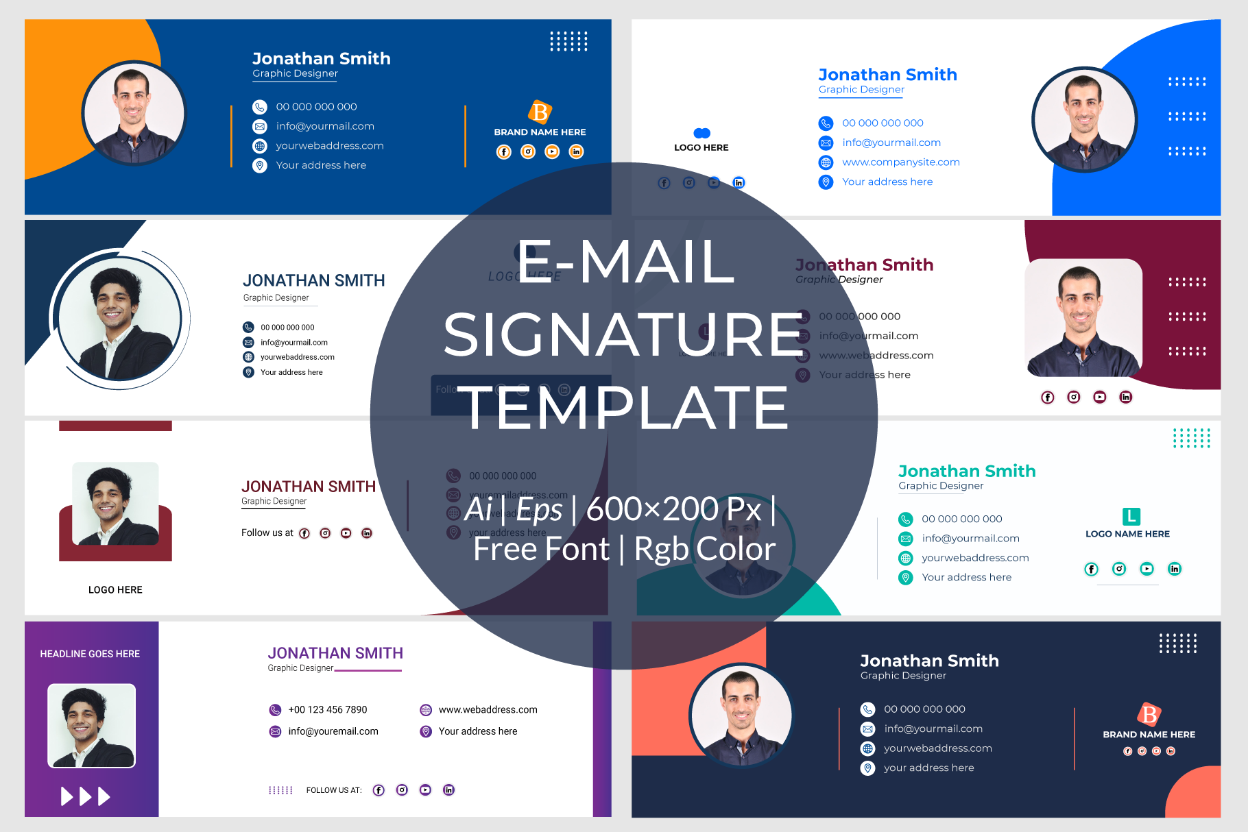 Corporate E-mail signature templates | Creative Market