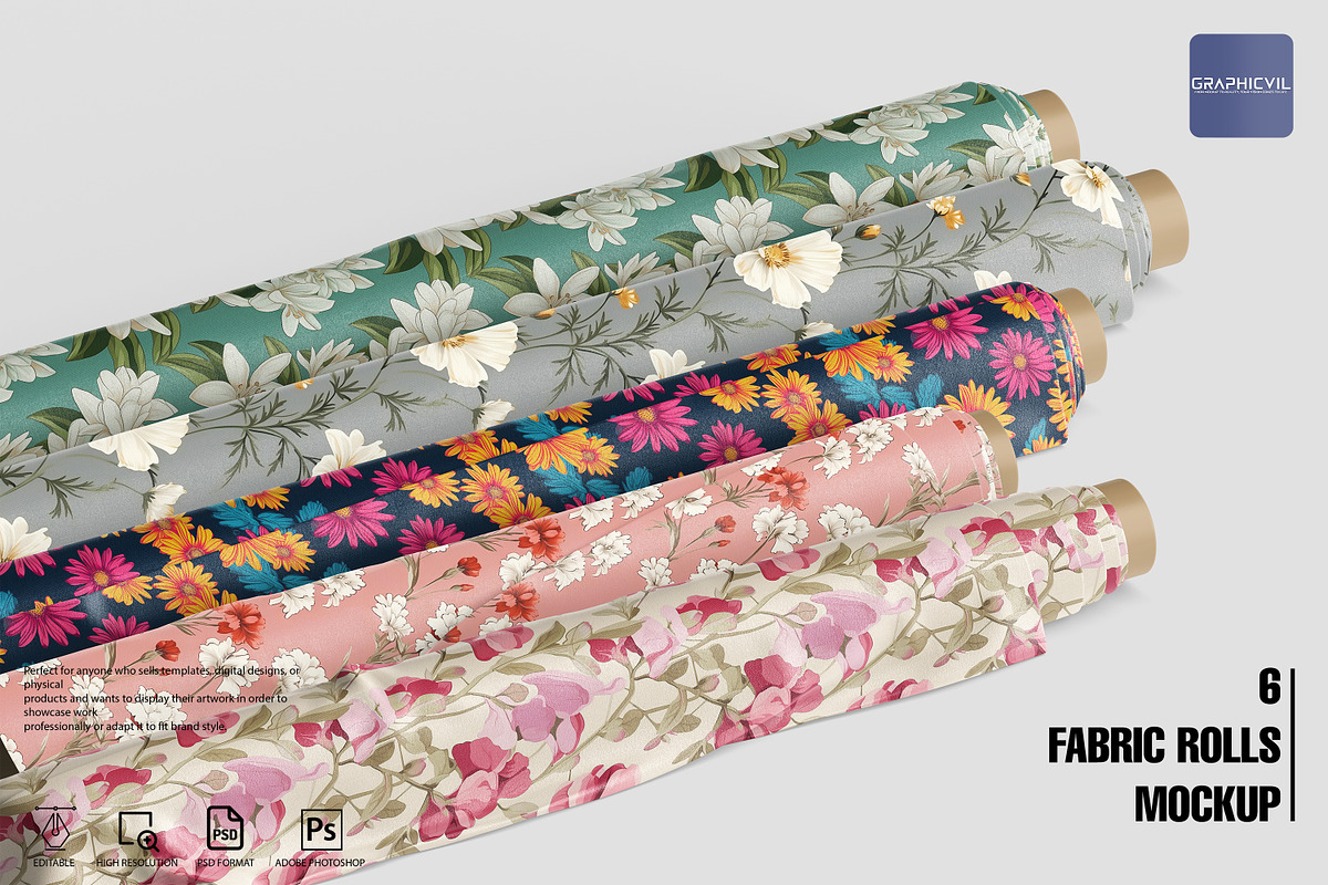 Fabric Rolls Mockup Fabric mockup