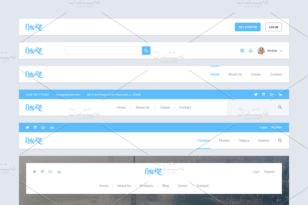 Epic UI Kit + Bootstrap Theme, an UI Kit Template by EpicShop