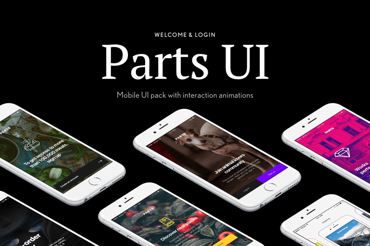 Parts UI pack for mobile (UI kit), an UI Kit Template by Samoylov