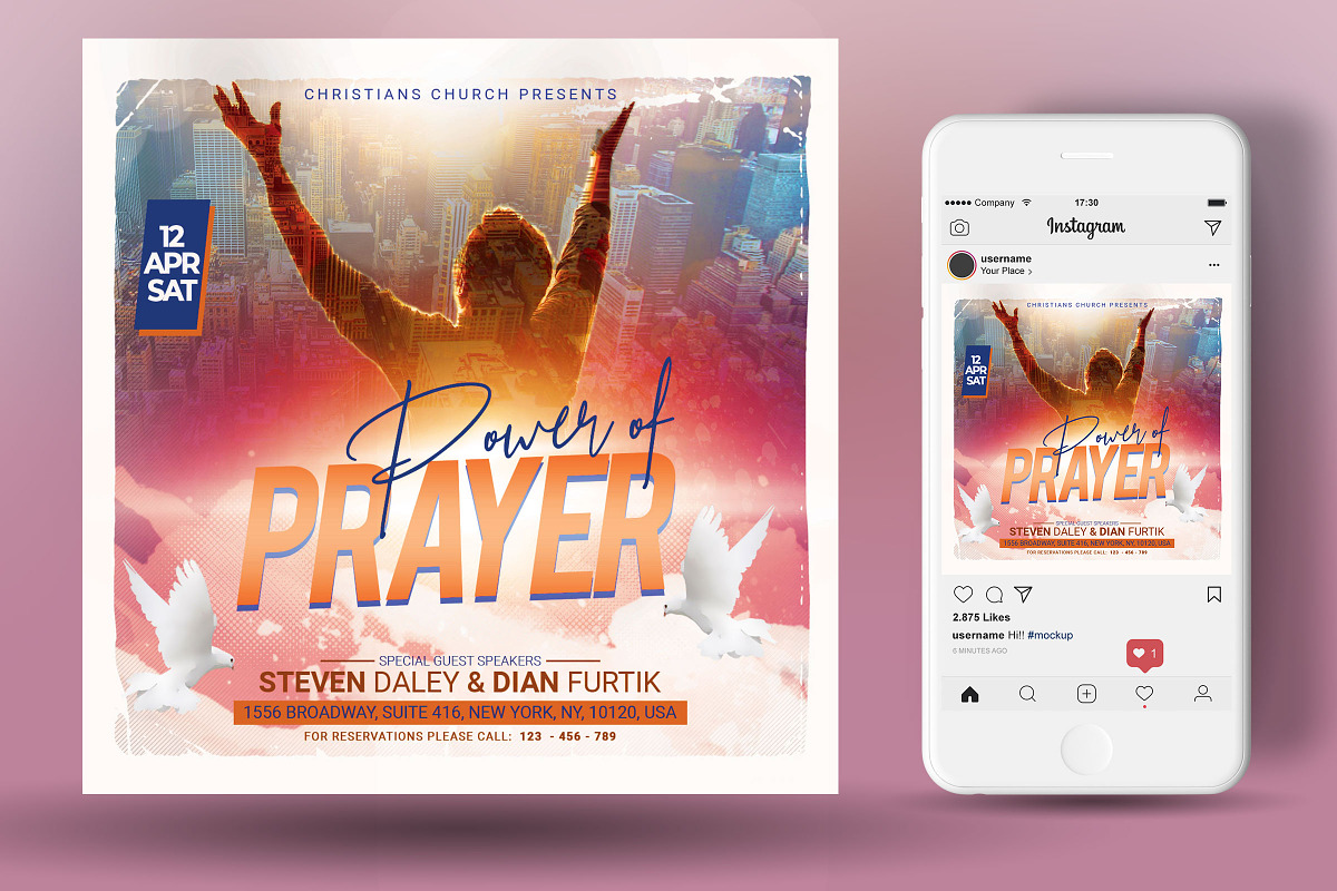 Power Of Prayer Church Flyer, a Flyer Template by Artolus