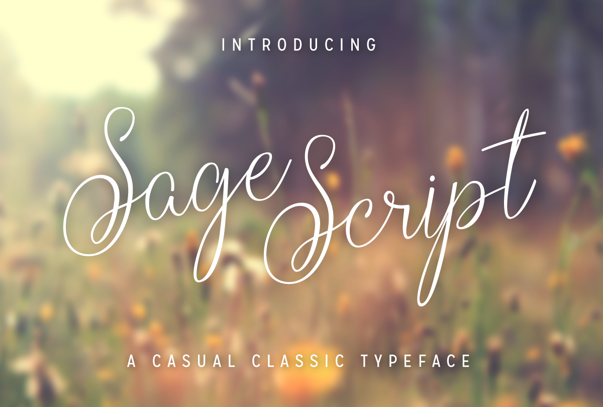 Sage Script, a Script Font by Melissa Moyle