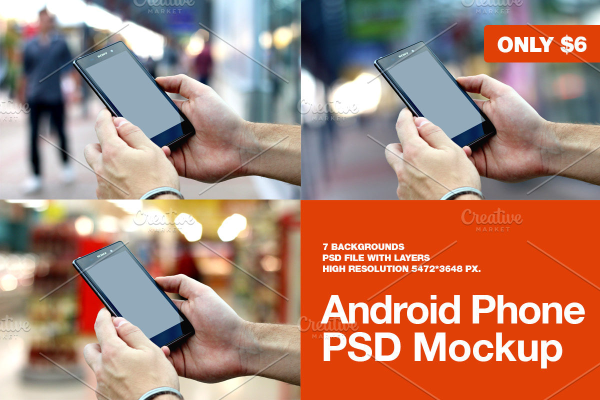 Android Phone PSD Mockup, an Android Mockup by StartMockups.com