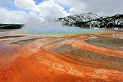 The famous grand prismatic spring in containing prismatic, spring, and ...