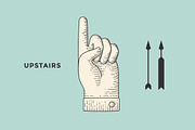 Hand sign upstairs, an Education Illustration by Foxys Graphic