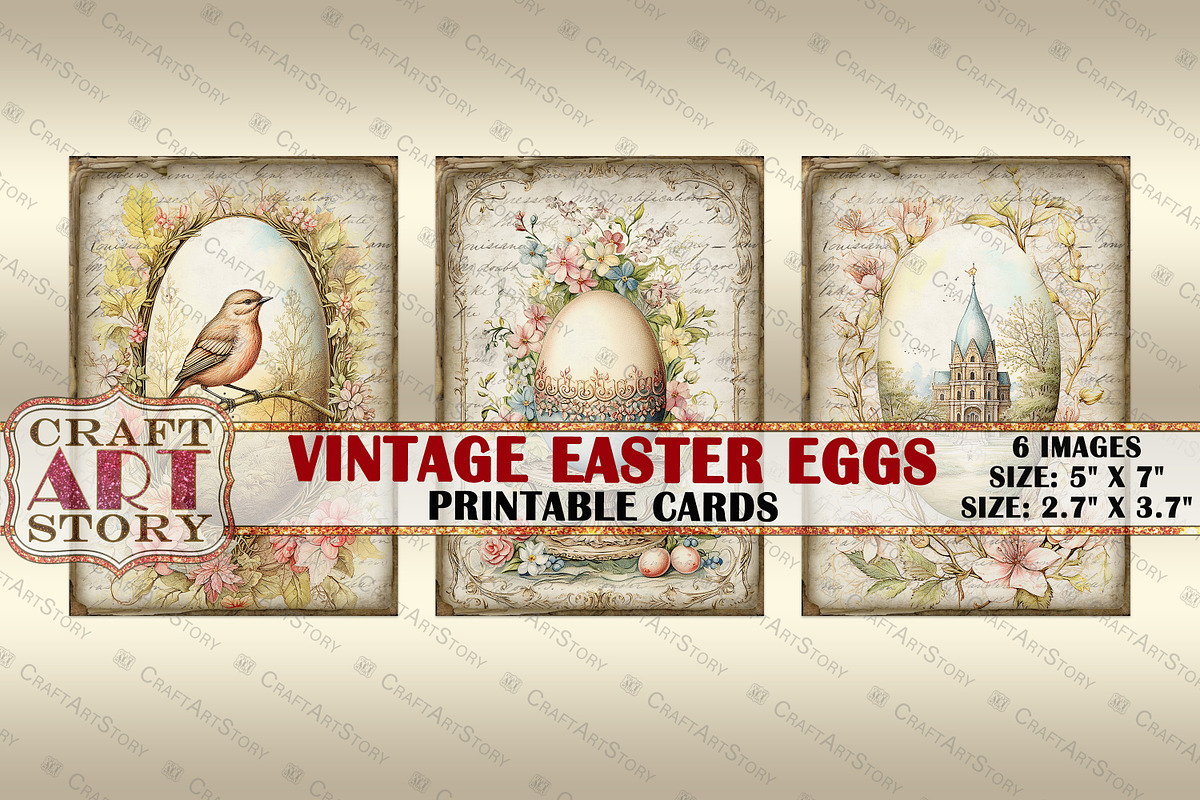 Easter eggs Collage picture cards