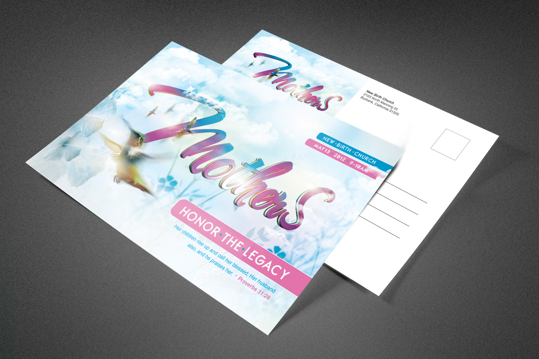 Mothers Legacy Church Postcard, a Card Template by loswl
