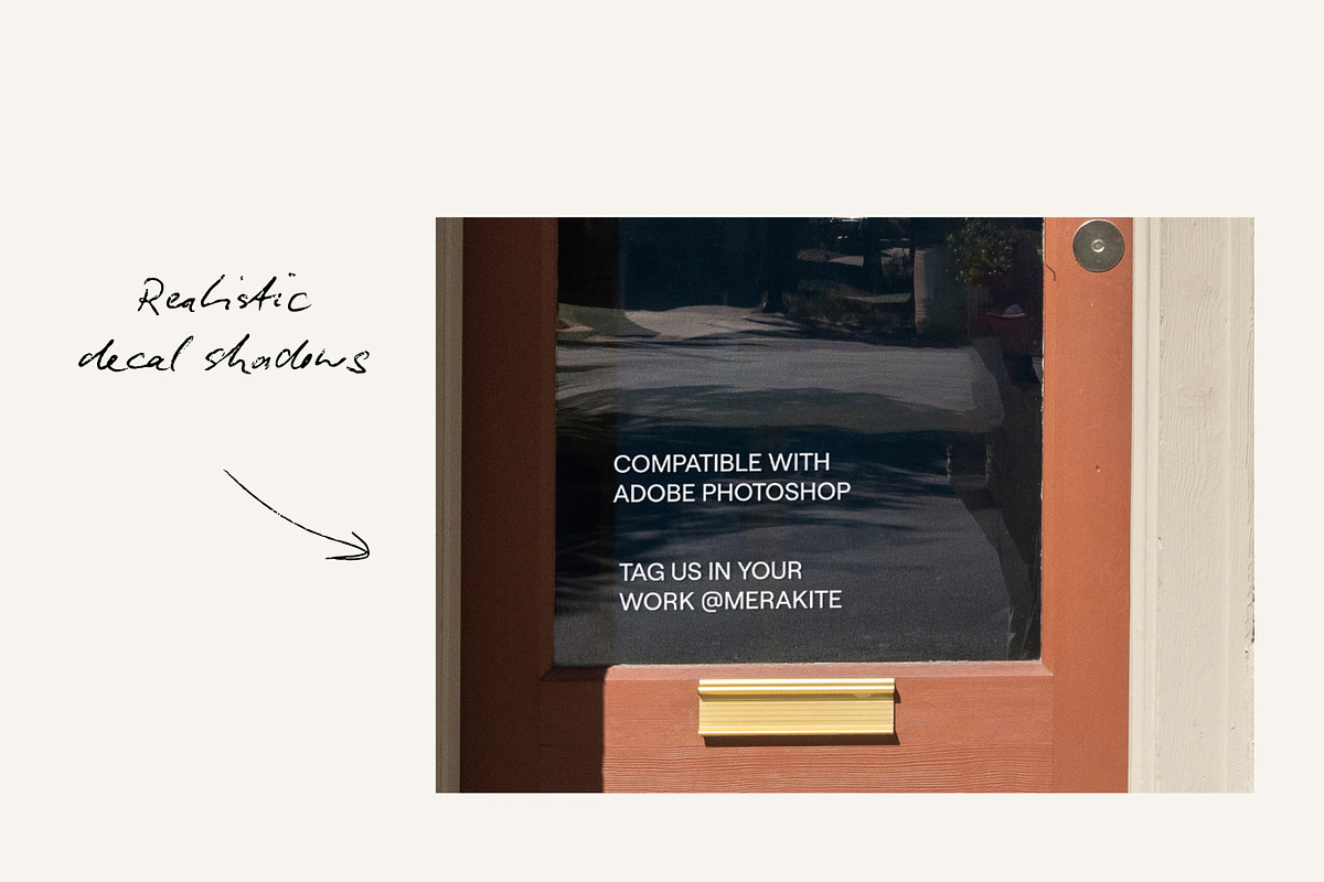 Window Door Decal Sign Mockup PSD