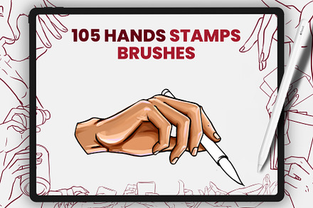 150+ Procreate Hand Stamps Brushes | Creative Market