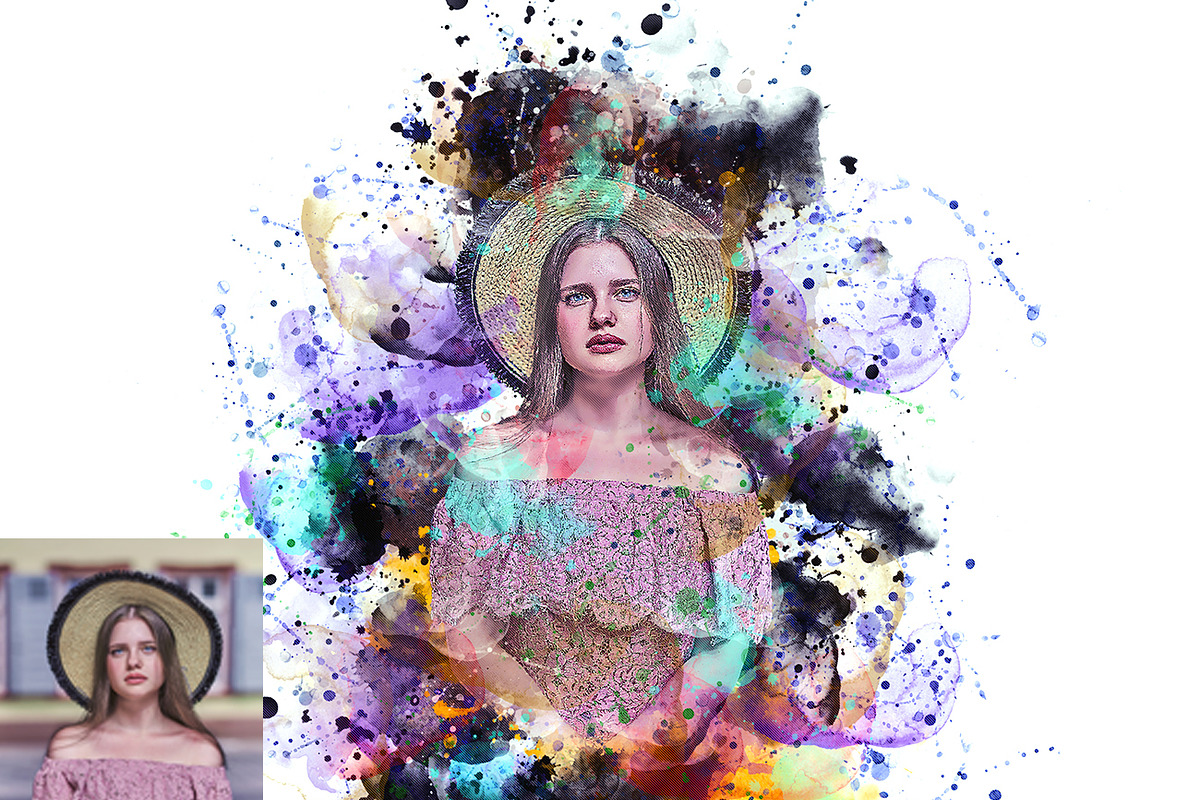 Splash Watercolor Photoshop Action, an Action Add-On by Studio Retouch